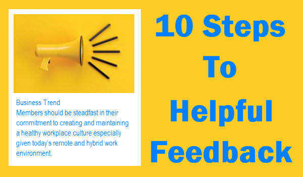 10 Steps To Helpful Feedback | MHEDA